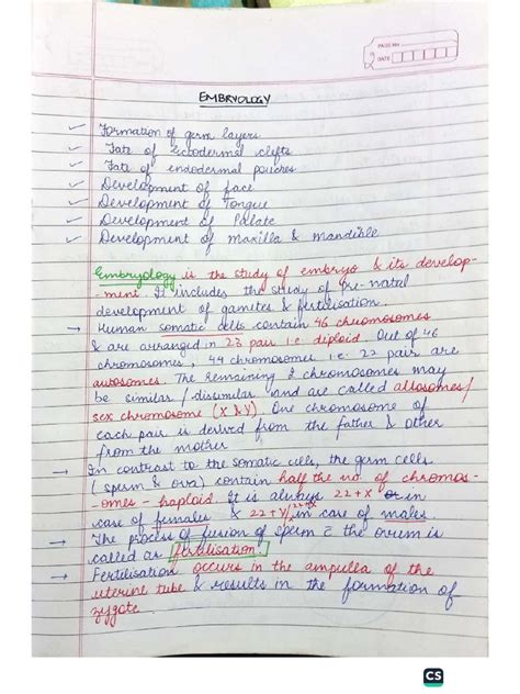 Embryology Notes Pdf