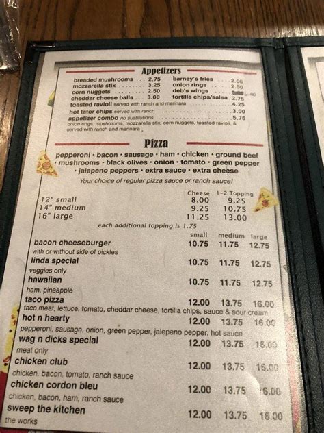 Menu At Barneys Pub Jacksonville