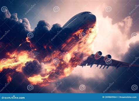 Aircraft Explosion During Flight Airliner Catastrophe Plane Accident