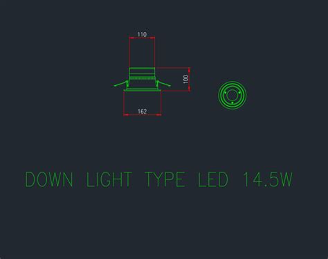 Led Downlight Cad Block
