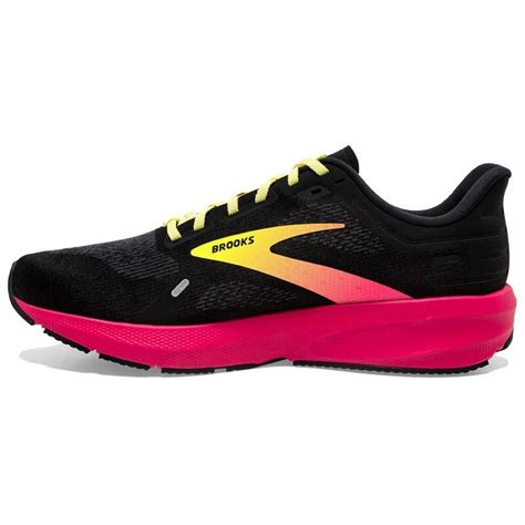 Brooks Mens Launch 9 Running Shoes Blackpinkyellow Sportpursuit