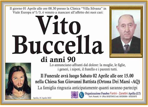 Funerali E Annunci Funebri A Aprilia Vito Buccella Funer24