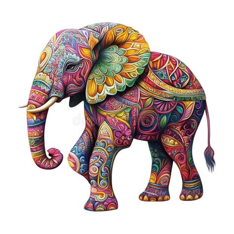 Vibrant Mandala Elephant Art Colorful Indian Elephant Illustration On