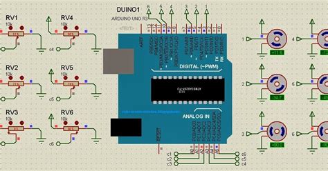 Electronic Connectors Robotic Arm Using Arduino Uno R3 6 Servo With 6 Potentiometer