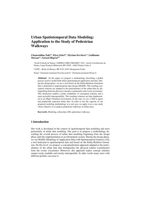Pdf Generic Modeling Of Application And Spatiotemporal Data
