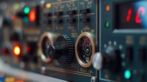 Close Up Detail Of Digital Device Meter Control Panel Stock