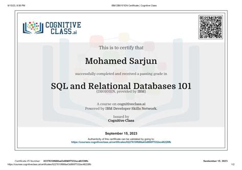 Mohamed Sarjun J On Linkedin Sql Relationaldatabases Ibm