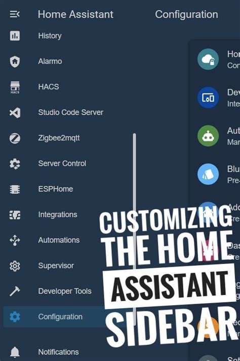 Customizing The Home Assistant Sidebar Custom Sidebar Developer Tools
