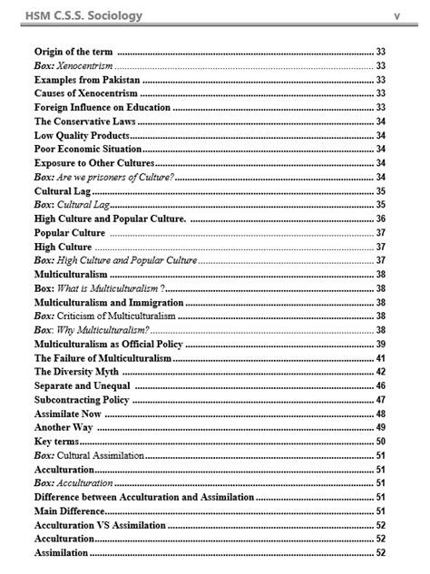 Essential Sociology For Css Pms Hsm Publishers