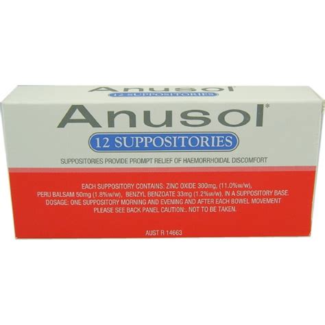 Anusol Haemorrhoid 12 Suppositories Birkenhead Health Plus