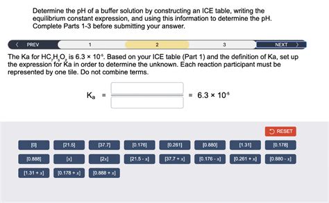 Solved Determine the pH of a buffer solution by constructing | Chegg.com
