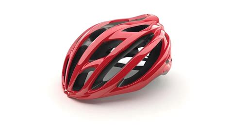 Premium Photo Vibrant Red Bicycle Helmet Essential Safety Gear For