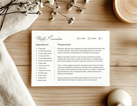 Classic Recipe Card Template Minimalist 5x7 Design Canva Template