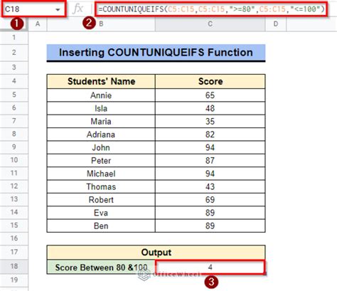 Google Sheets Count Cells Between Two Numbers With COUNTIF Function