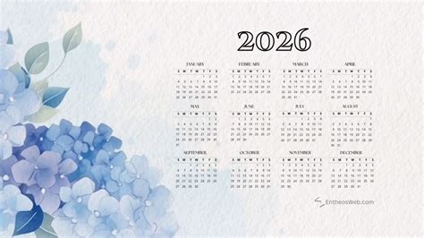 2026 Calendar Desktop Wallpaper Creative Floral Watercolor Designs