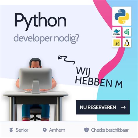 🐍senior Python Developer Beschikbaar Software Vrienden