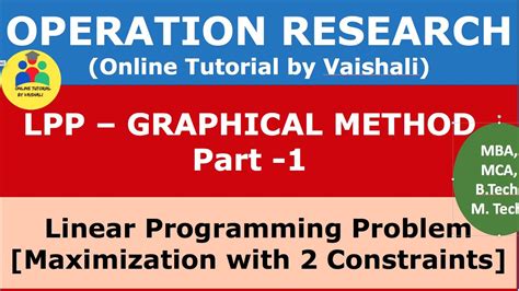 Graphical Method In Linear Programming Problem Operation Research