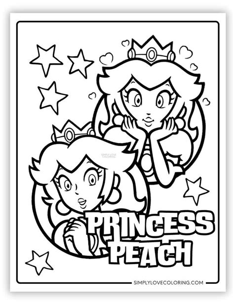 Princess Peach Mario Coloring Pages Mario And His Friends Picnic