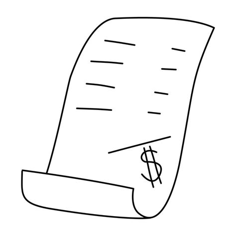 Check Bill Doodle Isolated On White Background 60367340 Vector Art At