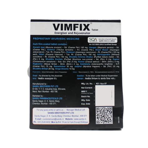 Shop Vimfix Tablet By Sandu 30 Tabs For Wellness
