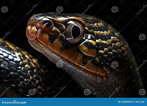 Portrait Of A Royal Python Reticulated Boa Stock Illustration