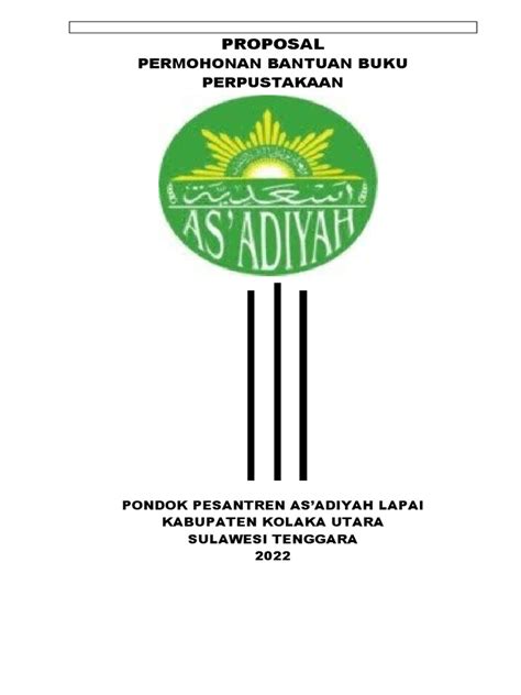 Proposal Pengadaan Buku Pondok Pesantren Asadiyah Lapai Ta 2022 Pdf