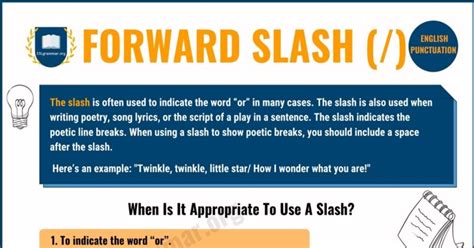 The Proper Use Of The Forward Slash In English Esl Grammar