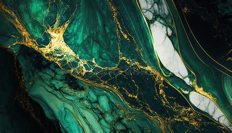 Green Marble With Gold Veins Green Golden Natural Marble Texture Stock