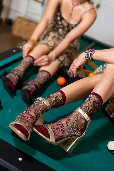 Sock Candy Serpentine Floral Black Sheer Sock Urban Outfitters