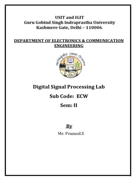 Dsp Lab Report Pdf Signal Processing Mathematical Concepts