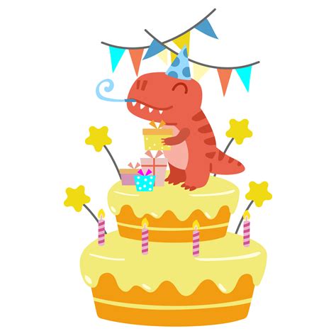 Happy Birthday Dinosaur Party Cake Happy Dino Clipart 28243331 Png