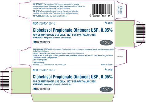 Clobetasol Cr 005 Temovate 30g Ndc 21922001605 Non Returnable