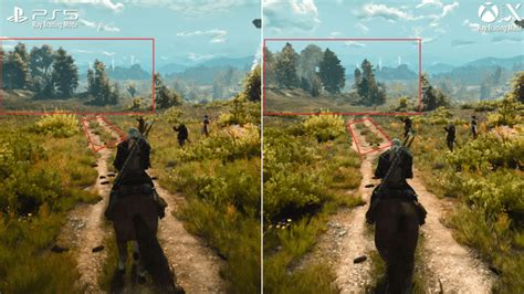 Ps5 Vs Xss Vs Xsx Draw Distance Tw3 Foliage And Shadows Comparison From