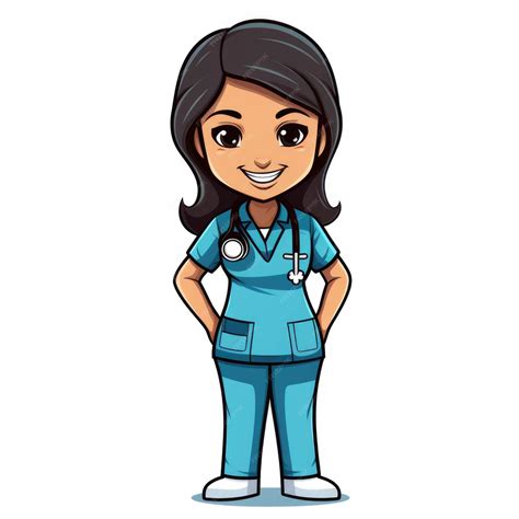 Premium Photo Registered Nurse Isolated Cartoon Character