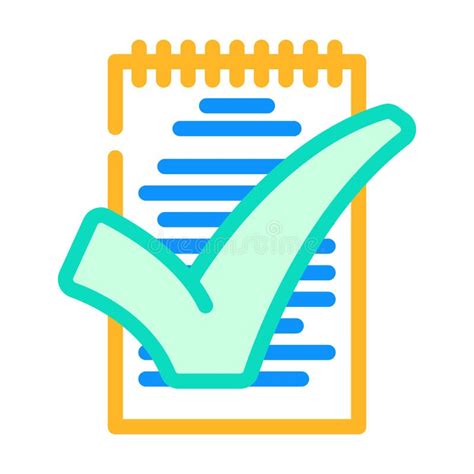 Notepad Check Mark Color Icon Vector Illustration Stock Vector