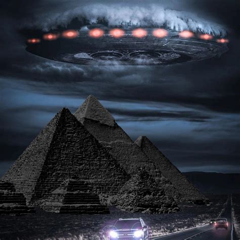 Ufo With The Pyramids Pyramid With Ufo
