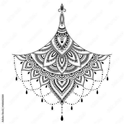 Henna Tattoo Flower Templatemehndi Stock Vector By ©rugametera