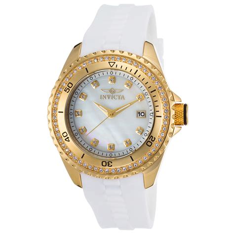 Invicta Wildflower Crystal White Mother Of Pearl Dial Ladies Watch
