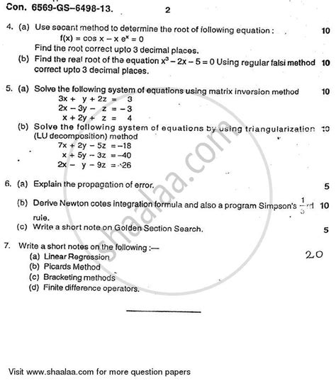 Numerical Methods And Optimization Techniques 2012 2013 Be Electrical