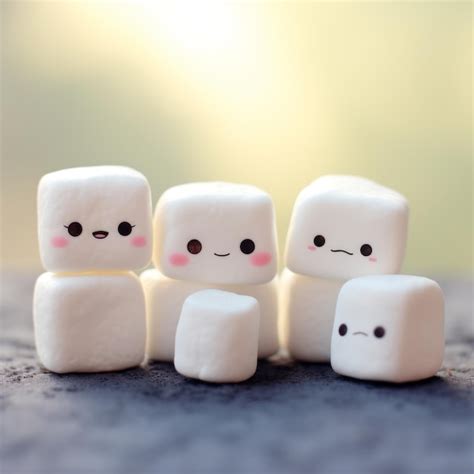 The Adorable World Of Kawaii Cute Little Marshmallow People Premium