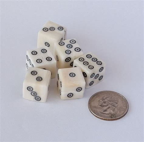 D6 Large Medieval Bone Dice Set Of 6 916 Inch 14 15 Mm Thick Bone