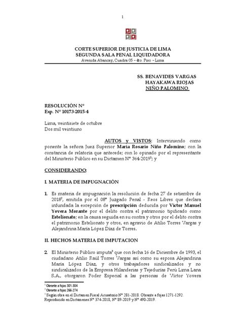 10173 2015 4 Excep Prescrip Rnv Pdf Derecho Penal Estatuto De