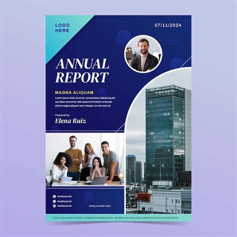 Free Vector Gradient Annual Report Template
