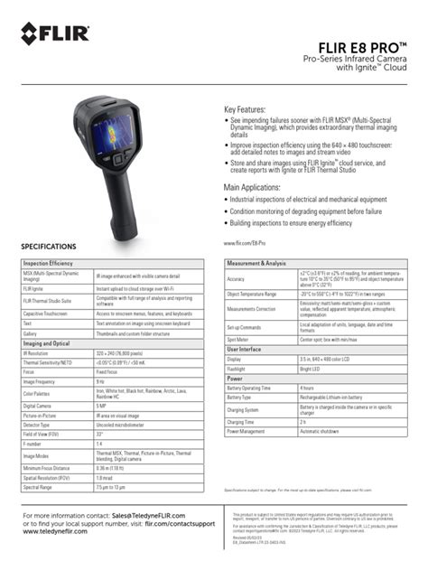 Flir E8 Pro Thermal Camera Overview Pdf Thermography Infrared