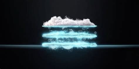 Stylized Layers Of Atmosphere With Glowing Molecular Motion Volatile Organic Compounds Stock