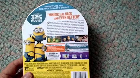 Minions Blu Raydvd Combo Pack Unboxing Youtube