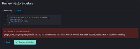Add Includealiases As A Snapshot Restore Setting · Issue 94124 · Elastickibana · Github