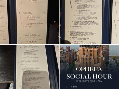 Ophelia Lounge Nyc New York Menu Reviews 852 Photos 118