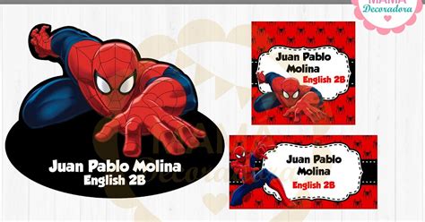 Mamá Decoradora Etiquetas Escolares Spiderman Hombre Araña