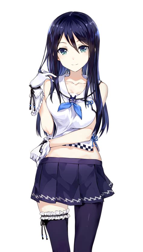 Safebooru 1girl Amagai Tarou Bangs Black Hair Blue Eyes Blue Skirt